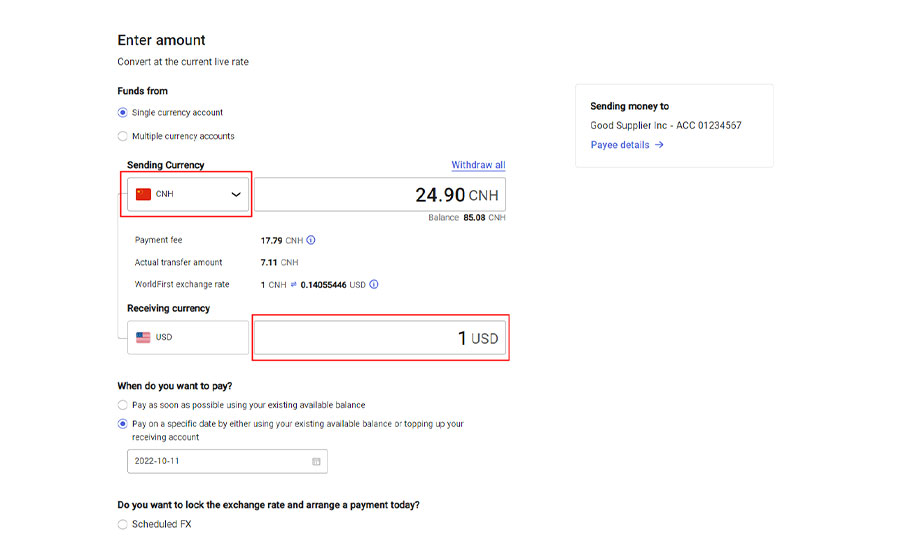 How to make a payment from a balance - WorldFirst UK | International Foreign Currency Money ...