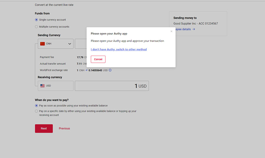 How to make a payment from a balance - WorldFirst UK | International Foreign Currency Money ...